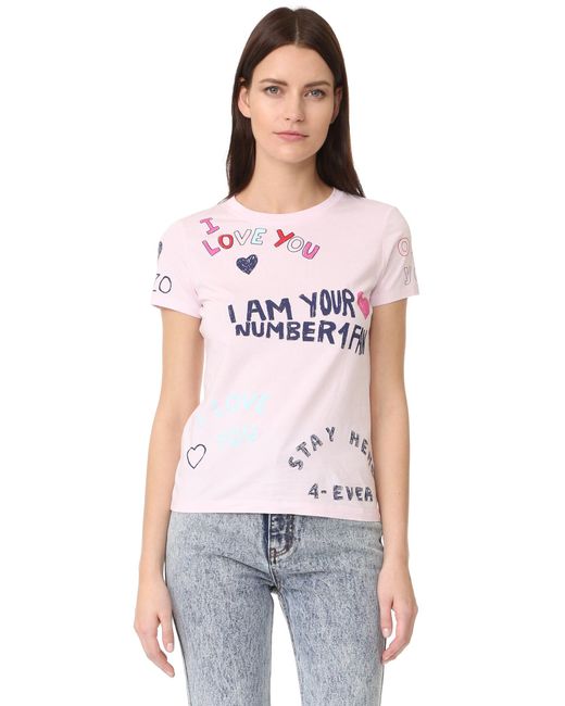 KENZO I Am Your Number 1 Fan Tee in Pink Lyst